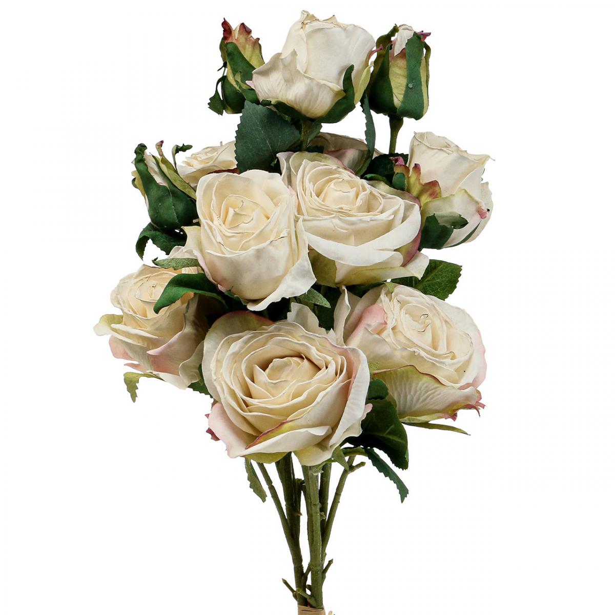 Floristik24.it Deco Roses Crema Rose Artificiali Fiori di Seta 50cm 3pz ...