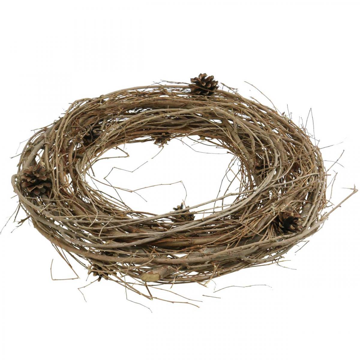 Floristik24.it Corona di ramoscelli olmo ghirlanda naturale ghirlanda ...